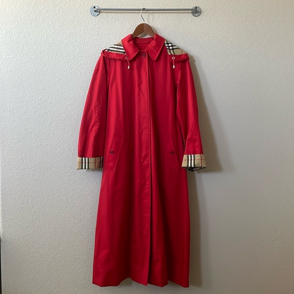 Burberry | Jackets & Coats | Burberry Check Lining Detachable Hood Long ...